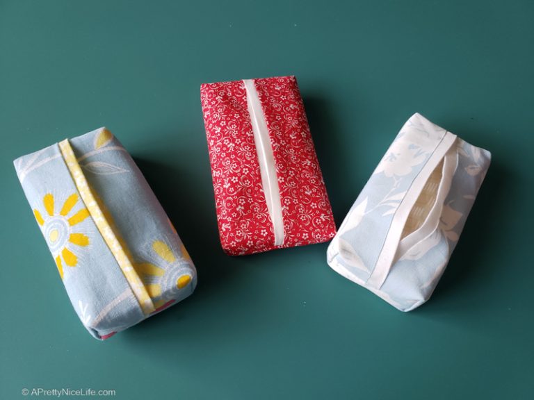 How to sew a fabric pocket tissue holder - A Pretty Nice Life